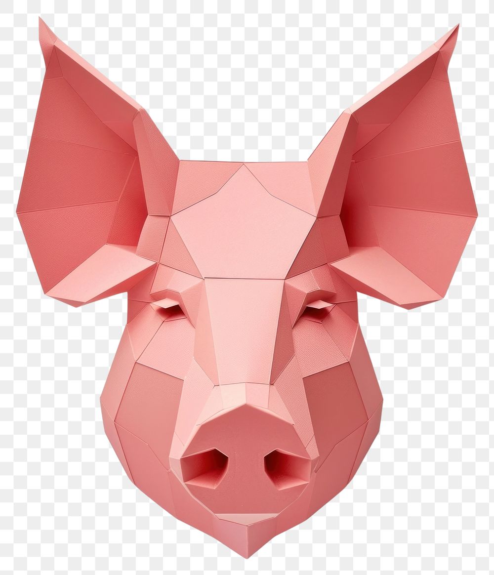 PNG Geometric pink pig head | Free PNG - rawpixel