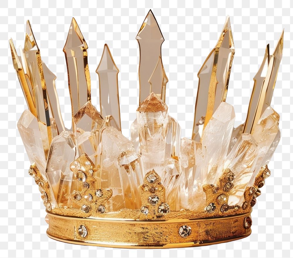 Golden crystal crown royalty | Free PNG - rawpixel