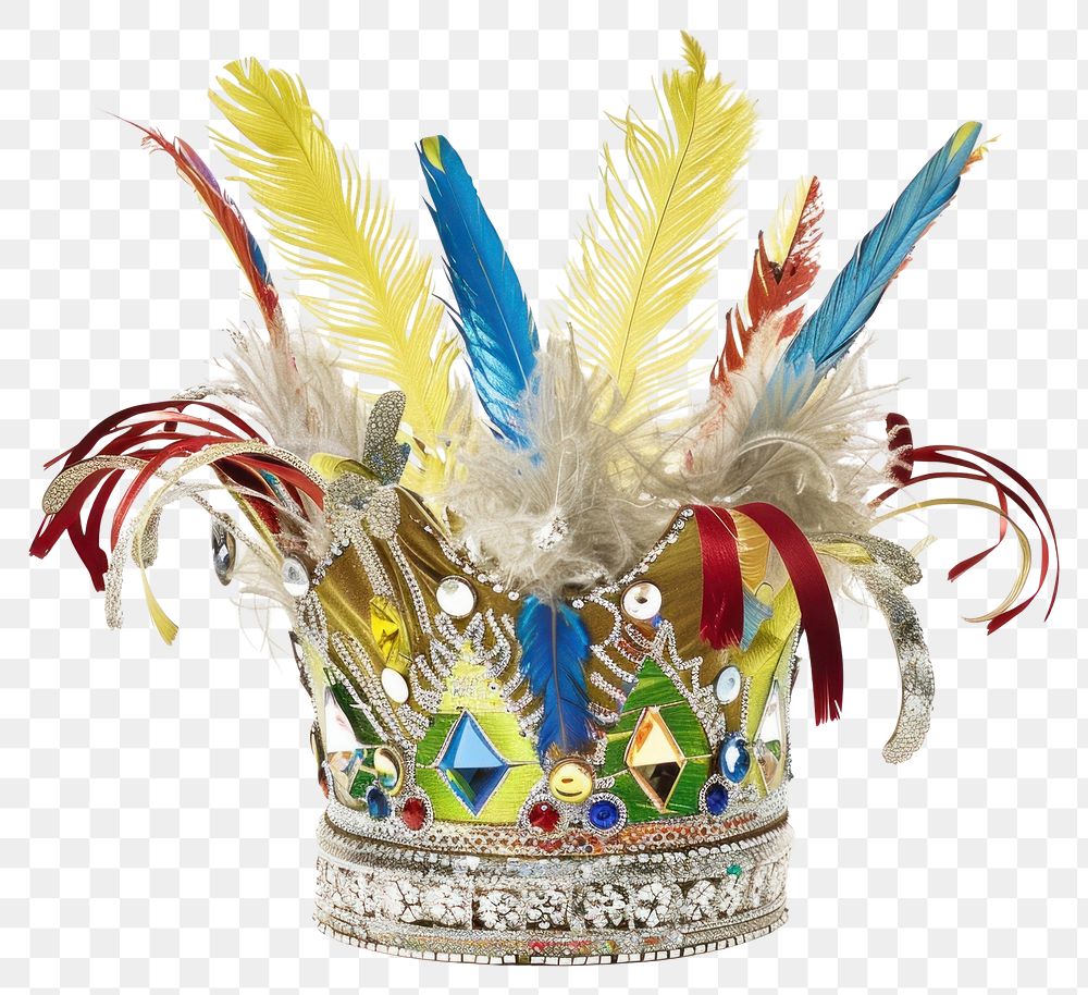 Colorful feathered jeweled crown | Free PNG - rawpixel