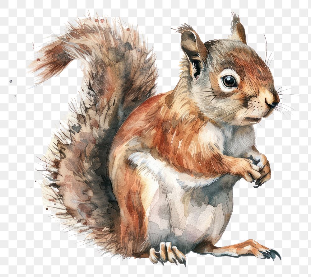 PNG Watercolor squirrel nature illustration | Free PNG - rawpixel