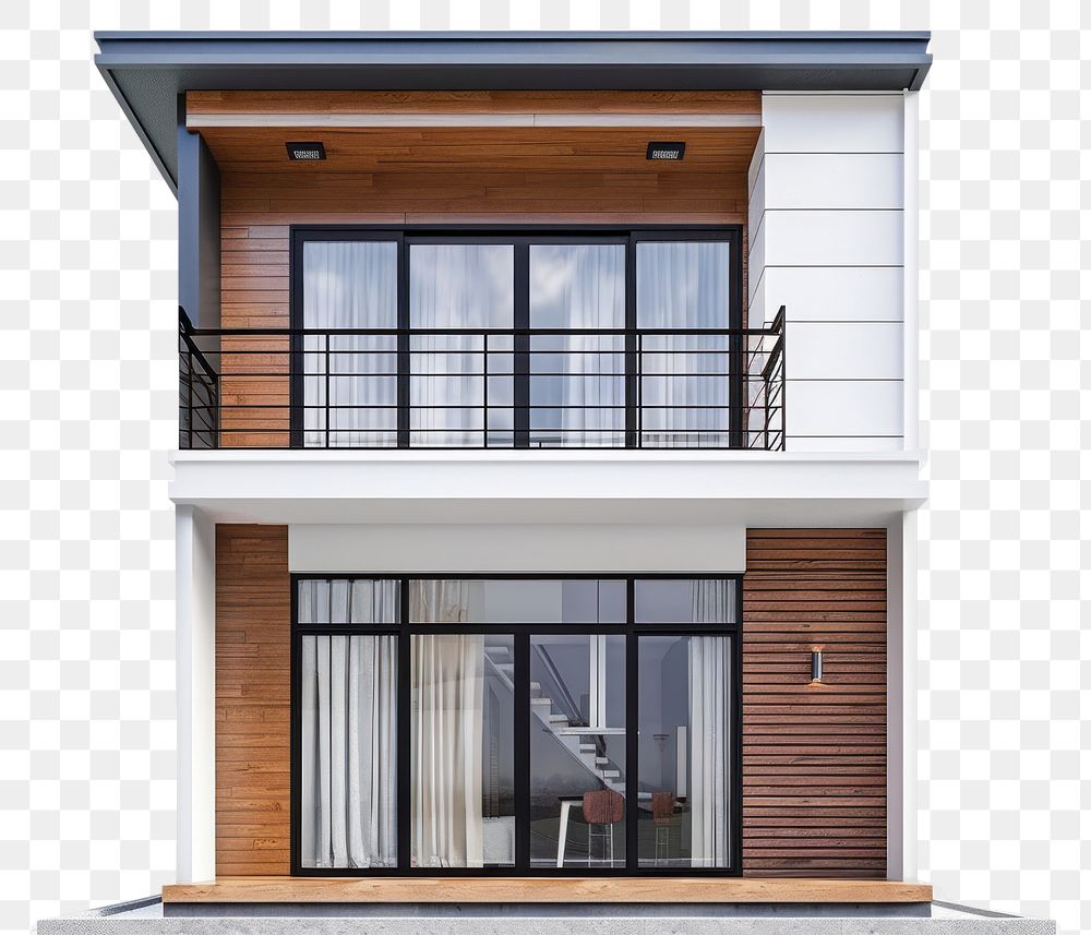 Modern two-story house design | Free PNG - rawpixel