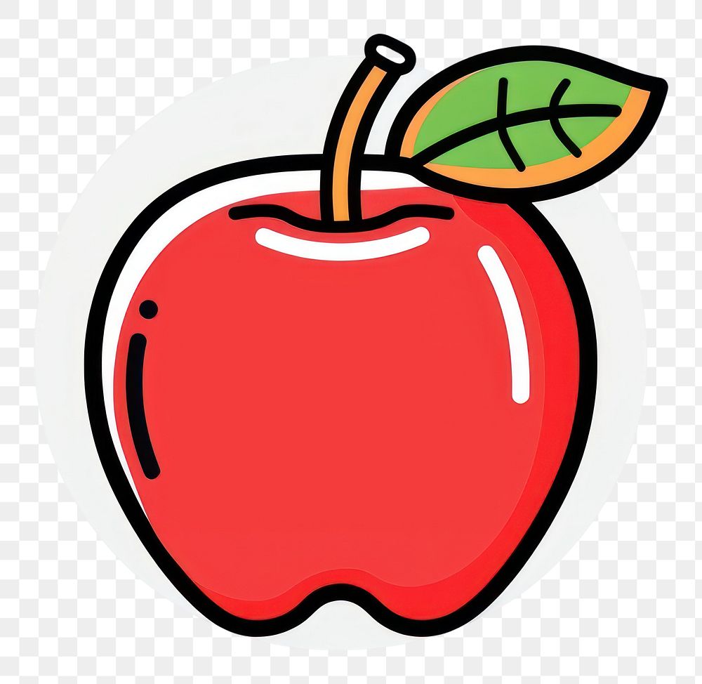 PNG Vibrant cartoon red apple | Premium PNG - rawpixel