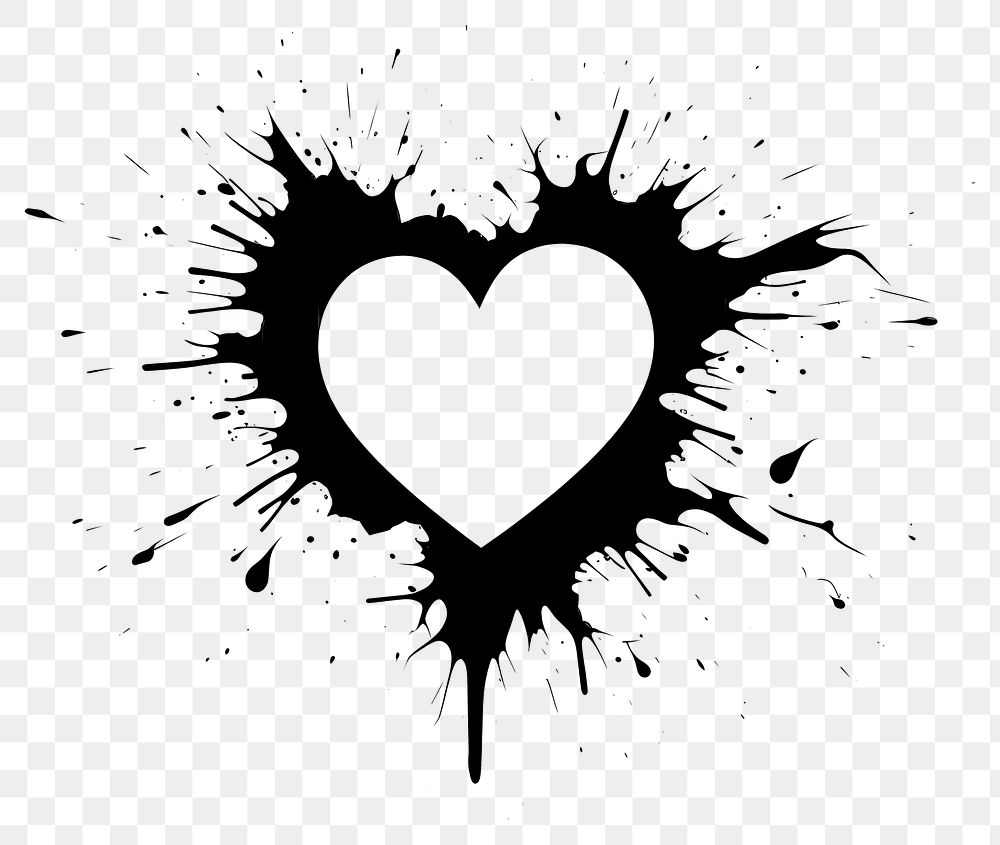 PNG Heart-shaped ink splatter illustration | Free PNG - rawpixel