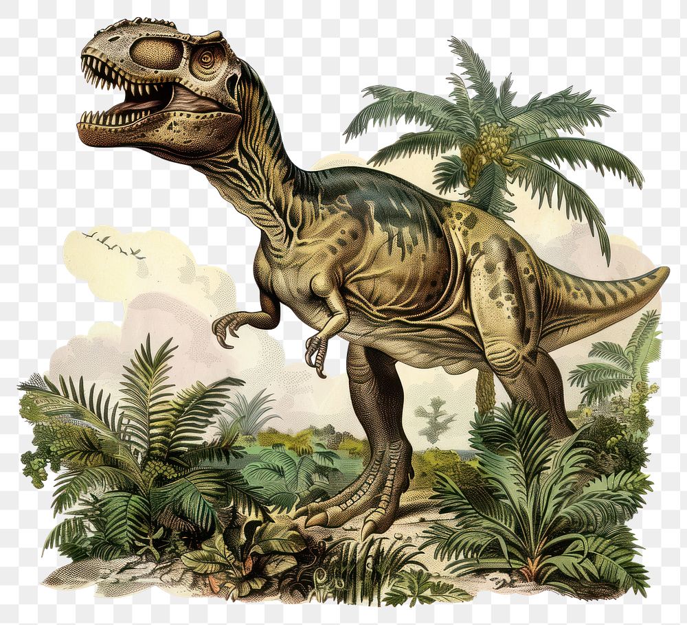 PNG Dinosaur prehistoric jungle illustration | Premium PNG - rawpixel