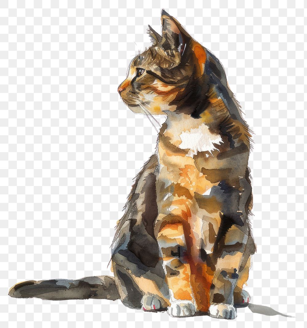 PNG Watercolor cat portrait art | Premium PNG - rawpixel
