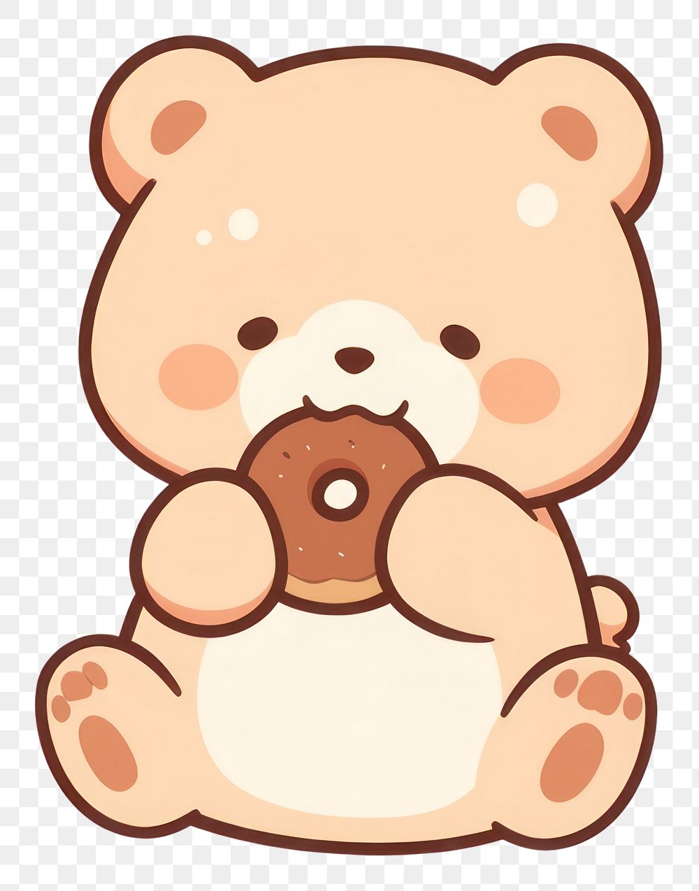 PNG Cute bear eating cookie | Free PNG - rawpixel