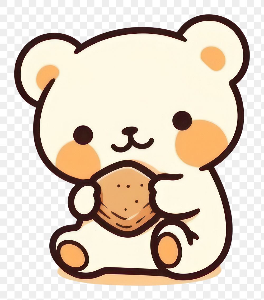 PNG Cute bear eating cookie | Free PNG - rawpixel