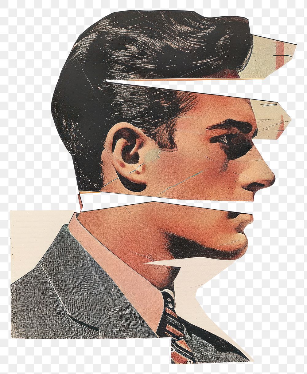 PNG Abstract fragmented male portrait | Free PNG - rawpixel