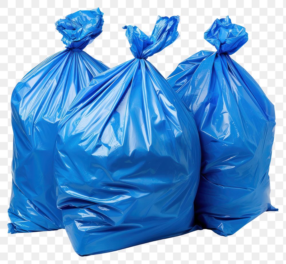 PNG Blue plastic garbage bags | Free PNG - rawpixel