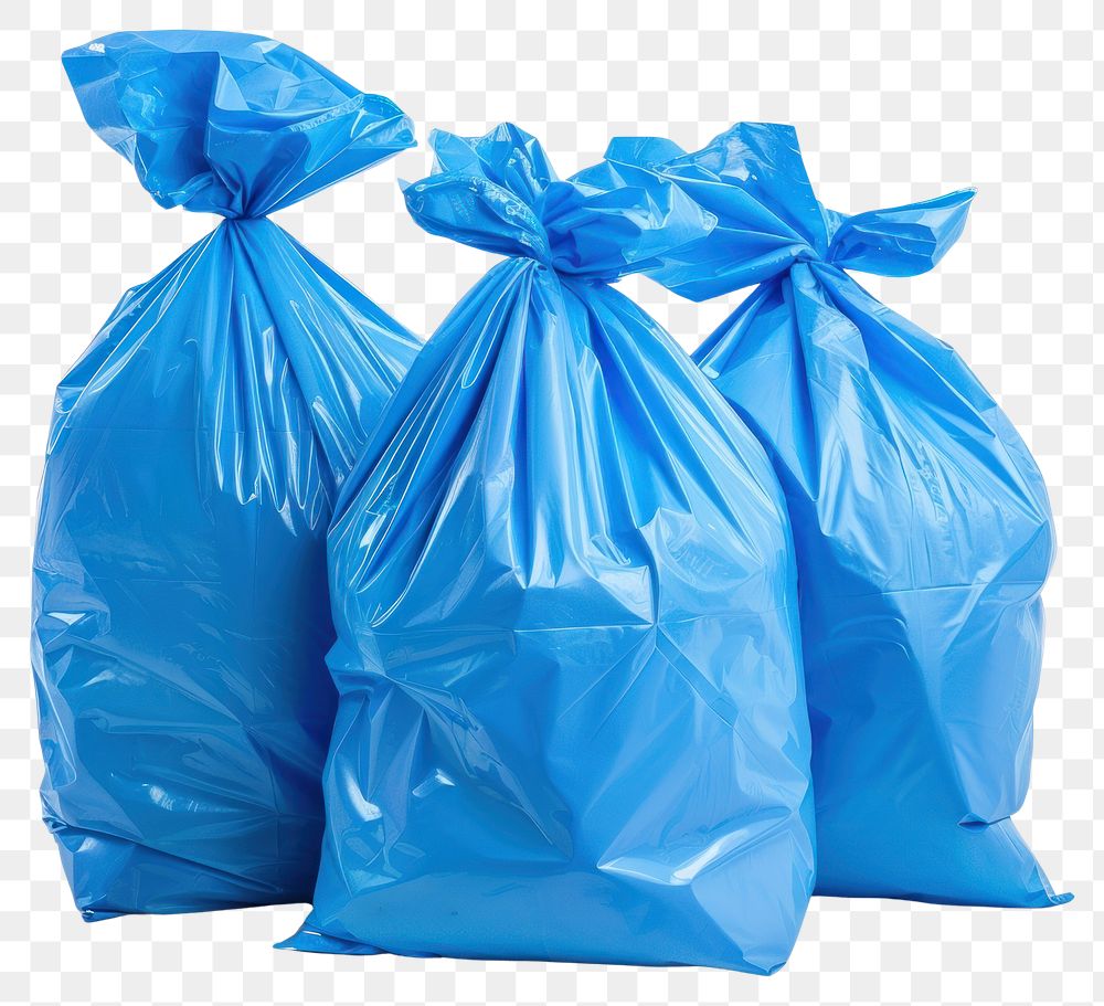 PNG Blue plastic garbage bags | Premium PNG - rawpixel