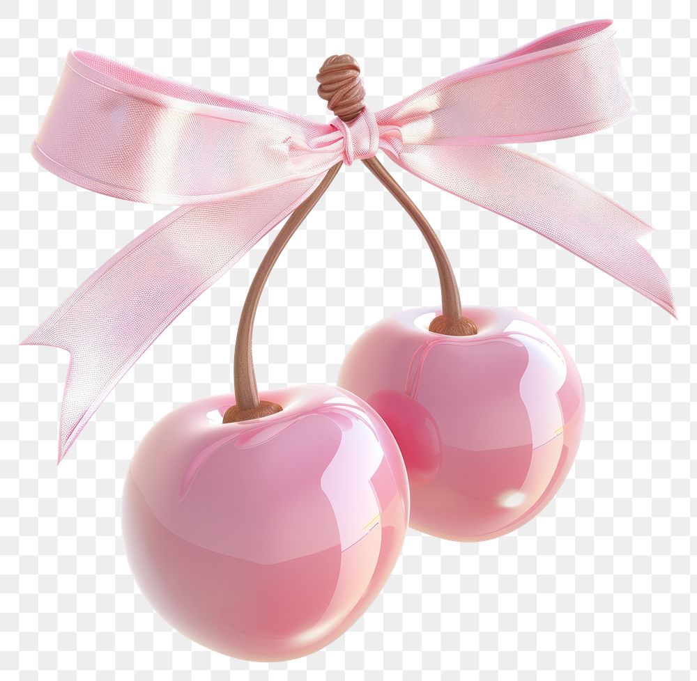 PNG Glossy pink cherries ribbon | Free PNG - rawpixel