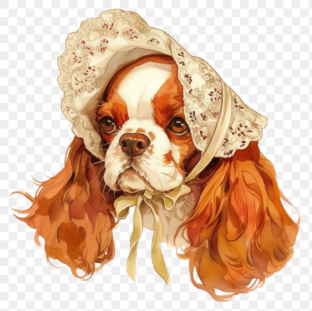 PNG Vintage dog illustration bonnet | Premium PNG - rawpixel