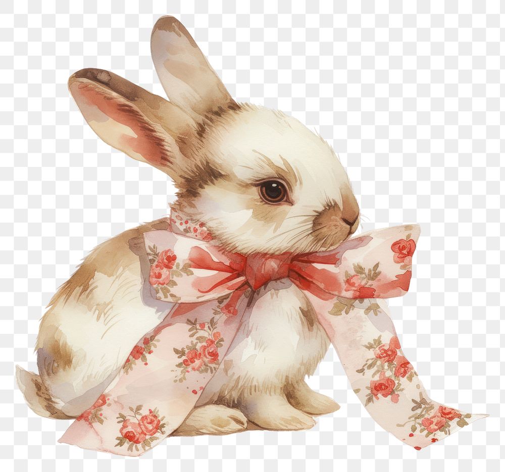 PNG Cute bunny floral bow | Free PNG - rawpixel