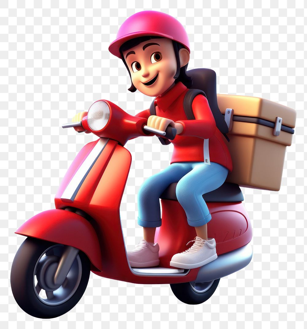 PNG Delivery person riding scooter | Premium PNG - rawpixel