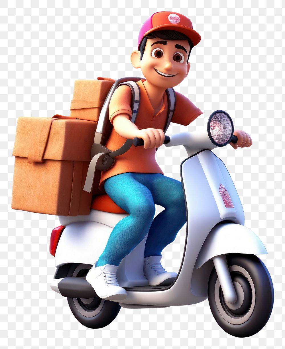 PNG Delivery rider scooter illustration | Free PNG - rawpixel