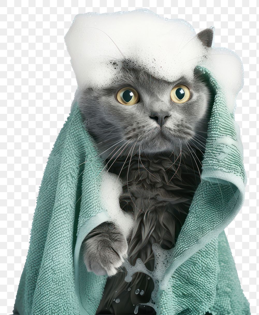 PNG Cute cat bath time | Free PNG - rawpixel