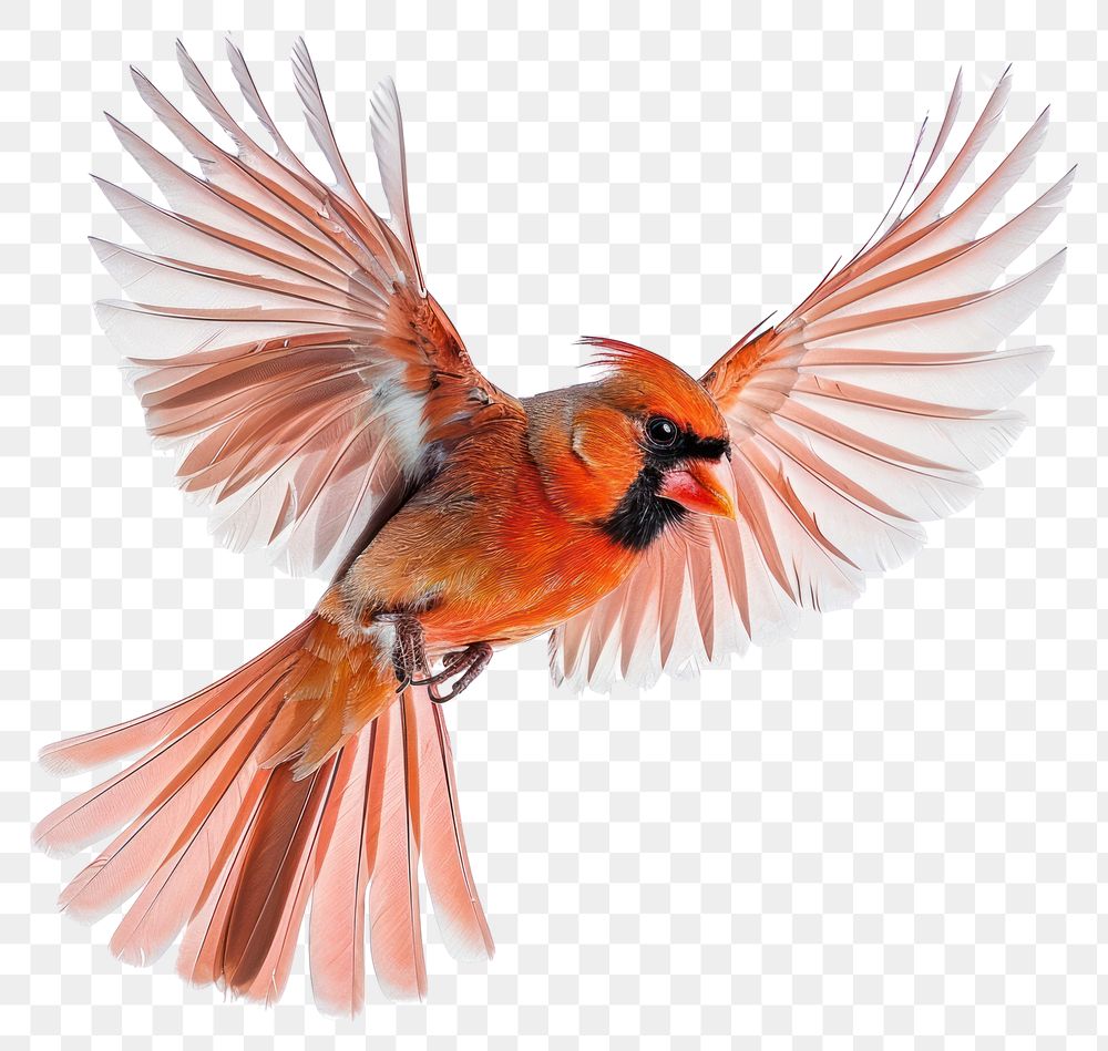 PNG Vibrant cardinal bird flight | Premium PNG - rawpixel