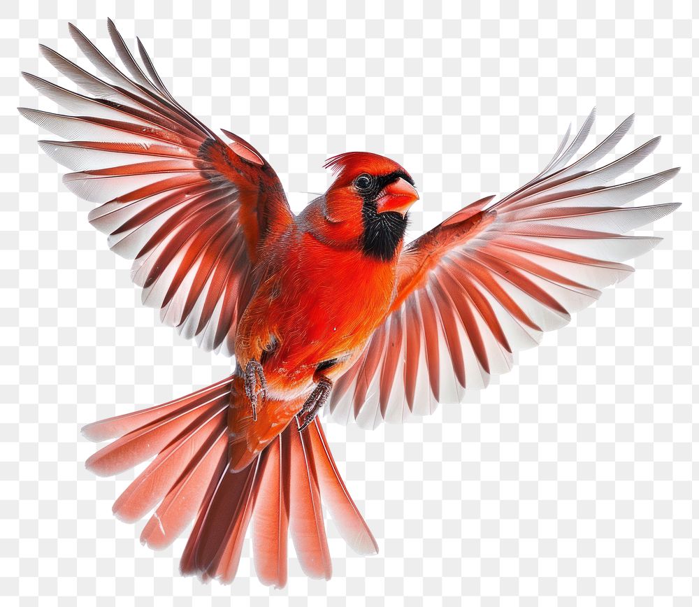 PNG Vibrant cardinal bird flight | Free PNG - rawpixel