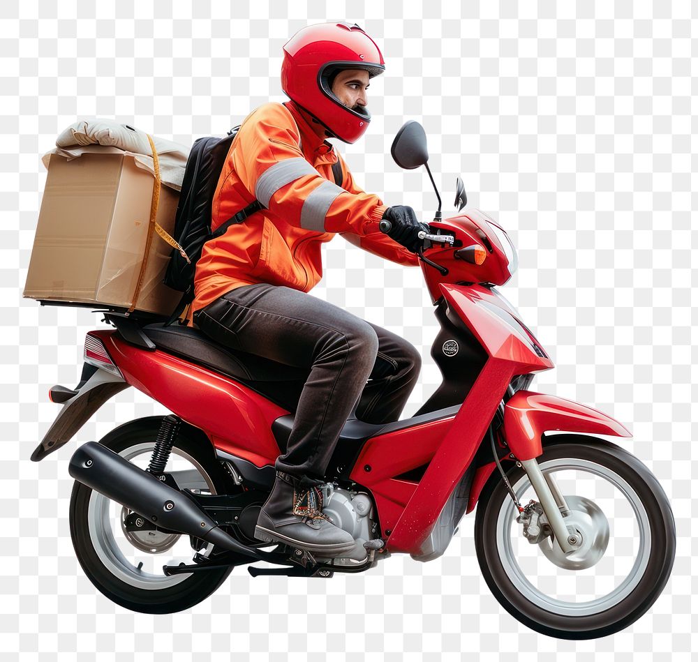 PNG Delivery man riding motorcycle | Premium PNG - rawpixel