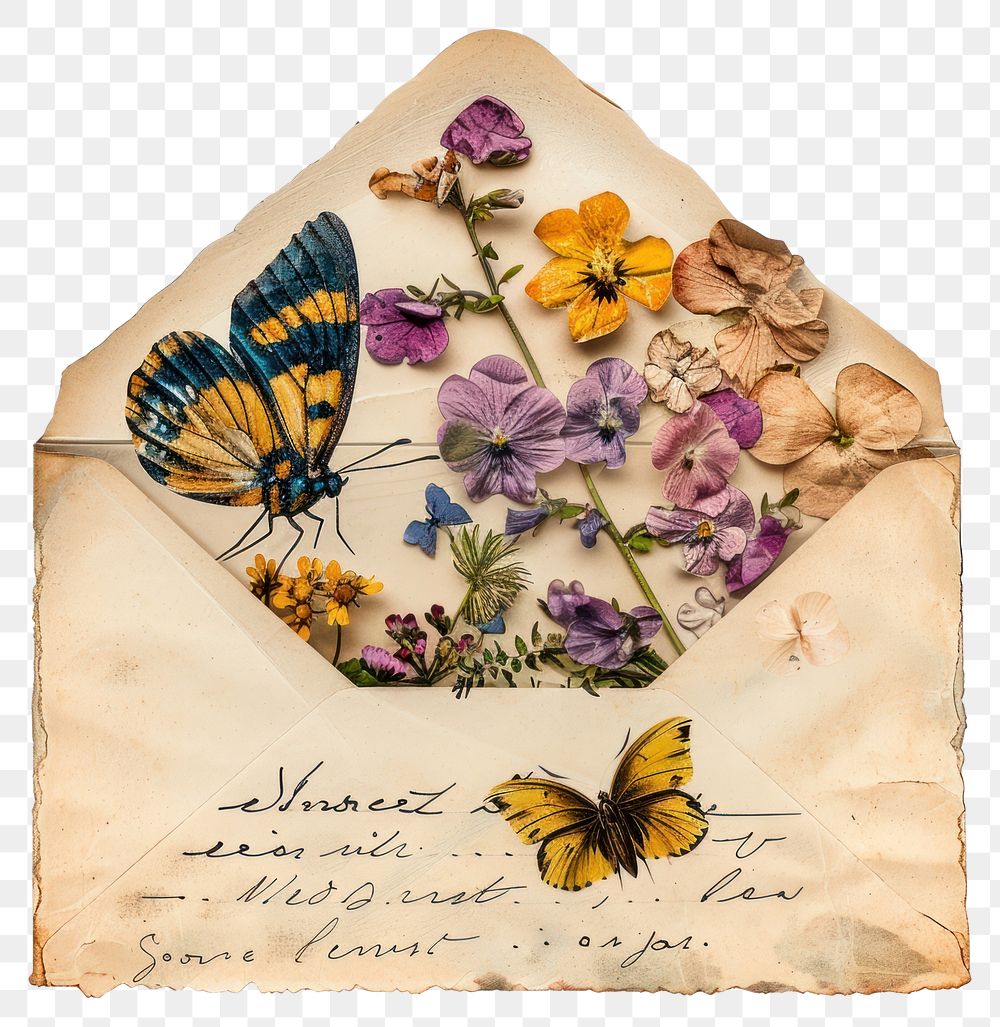 PNG Vintage floral envelope illustration | Premium PNG - rawpixel