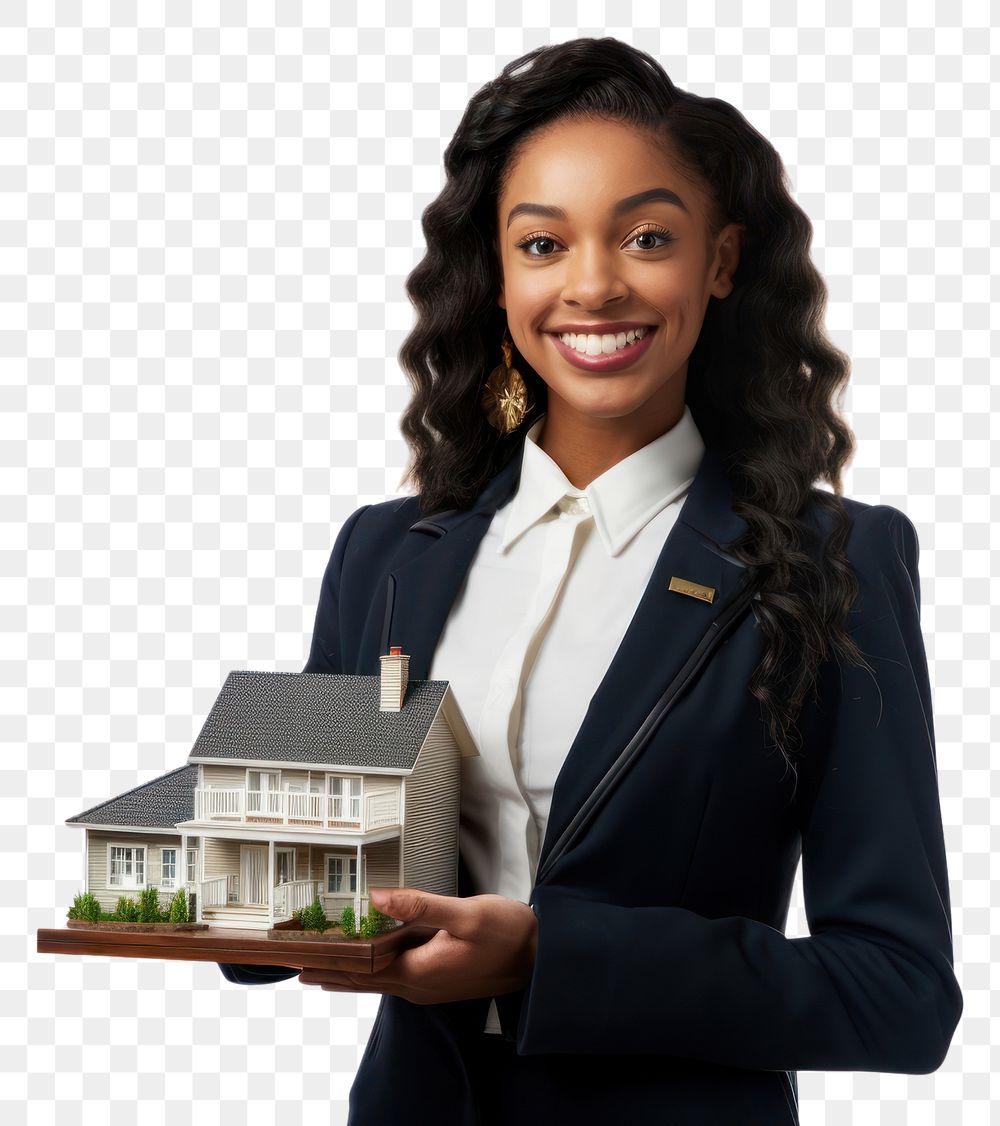 PNG Realtor holding house model | Premium PNG - rawpixel