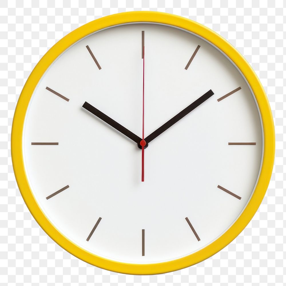 PNG Minimalist yellow wall clock | Free PNG - rawpixel