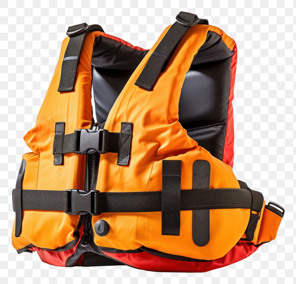 Bright orange life jacket | Free PNG - rawpixel