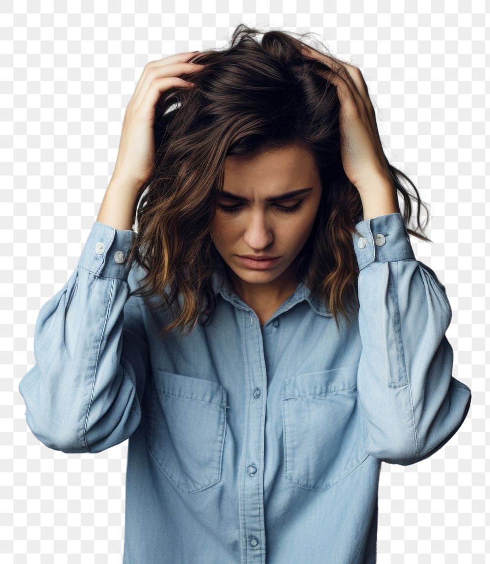 PNG Woman feeling stressed overwhelmed | Free PNG - rawpixel