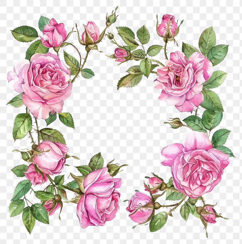 PNG Pink roses floral frame | Free PNG - rawpixel