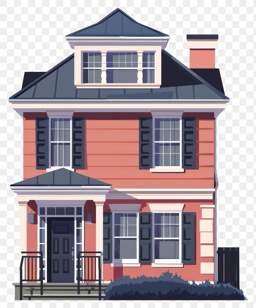 PNG Charming two-story suburban house | Free PNG - rawpixel