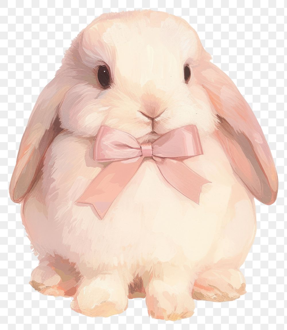 PNG Cute bunny pink bow | Premium PNG - rawpixel