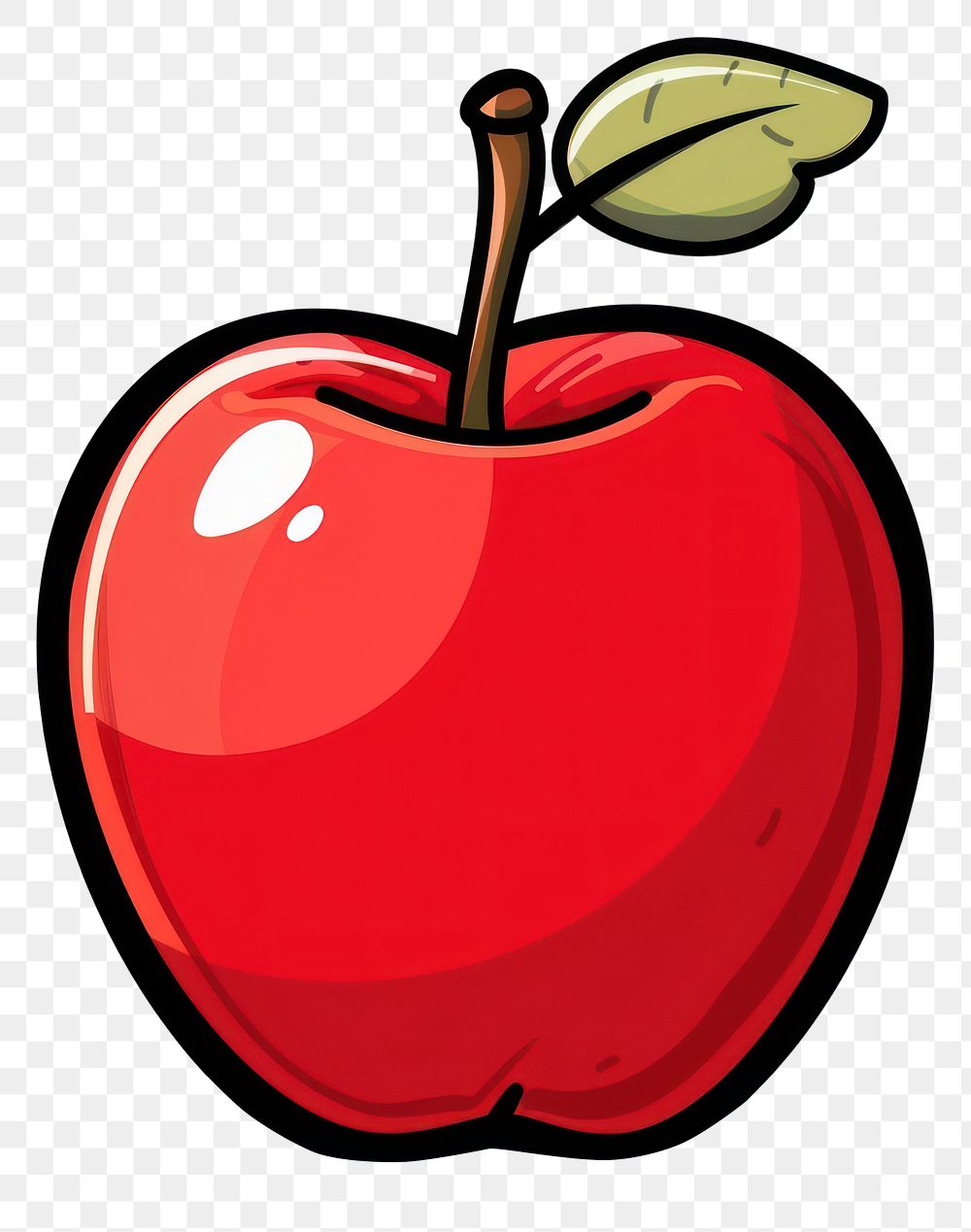 PNG Vibrant cartoon red apple | Free PNG - rawpixel