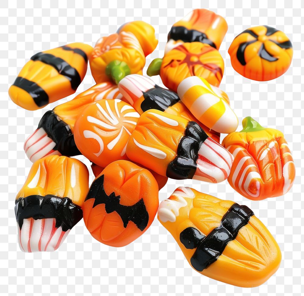 PNG Colorful Halloween-themed candy assortment | Free PNG - rawpixel