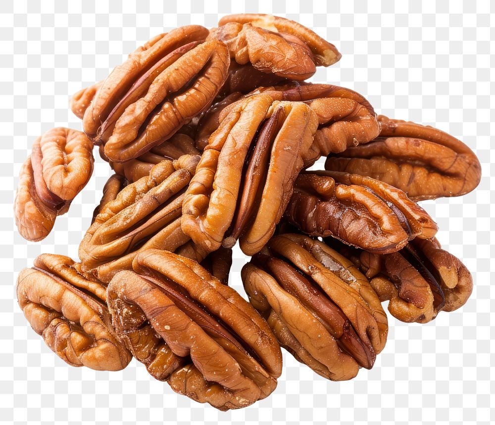 PNG Fresh pecans white background | Free PNG - rawpixel
