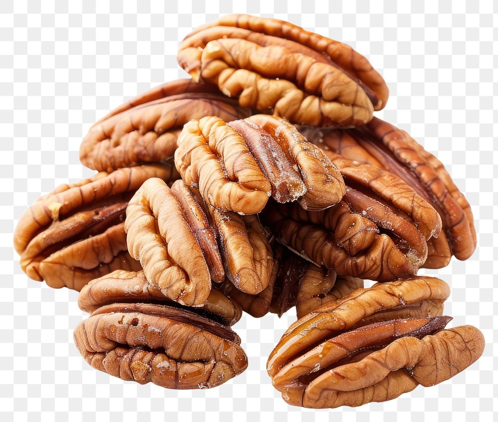 PNG Fresh pecans white background | Free PNG - rawpixel