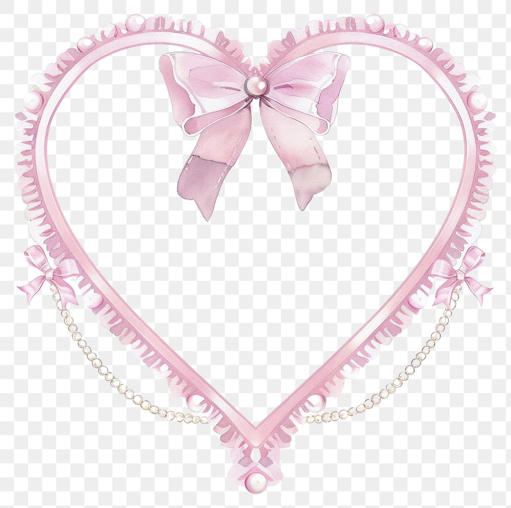 PNG Pink heart frame bow | Free PNG - rawpixel