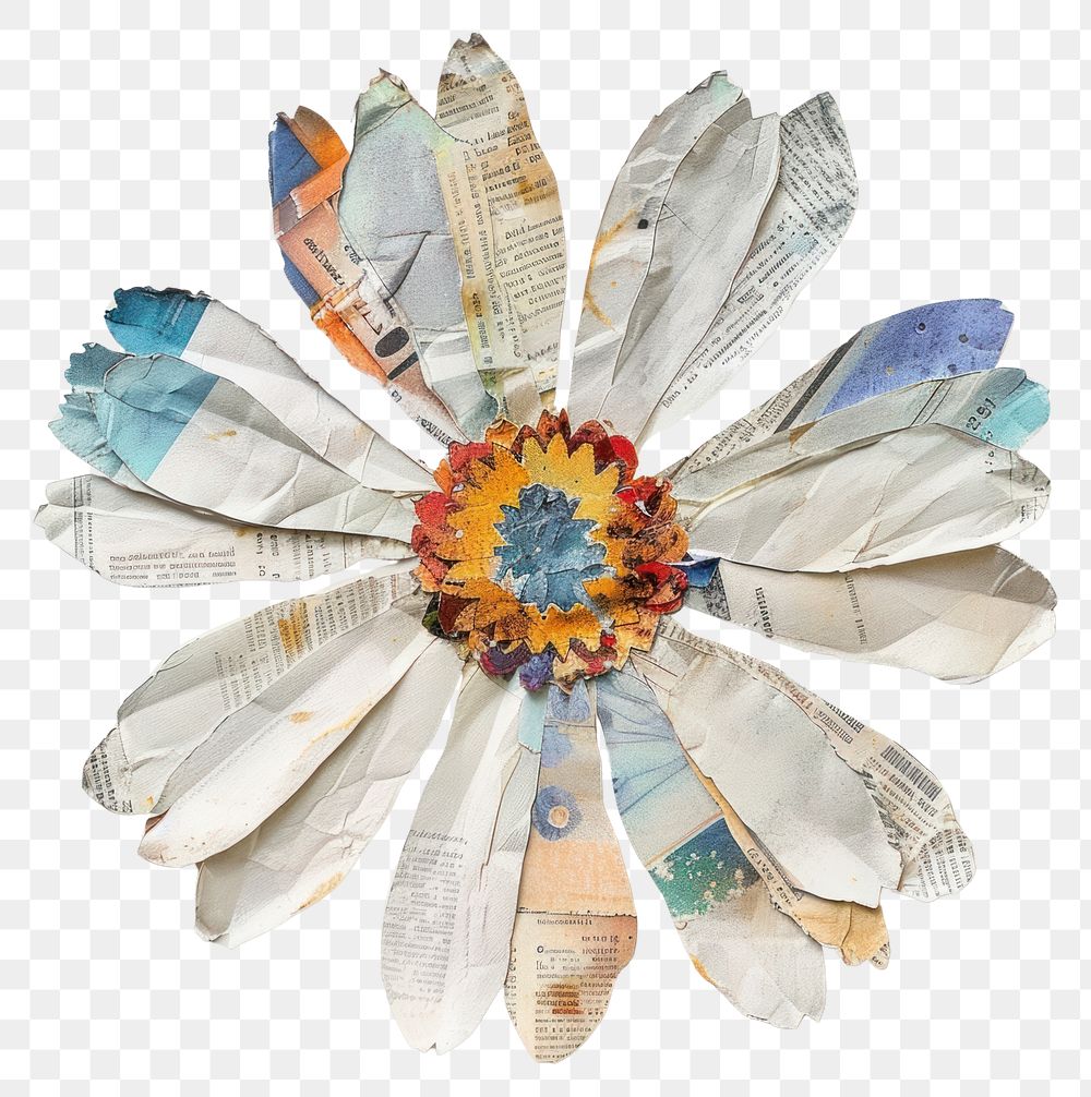 PNG Recycled paper flower art | Free PNG - rawpixel
