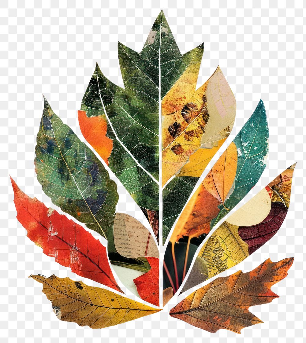 PNG Autumn leaf shape collage | Free PNG - rawpixel