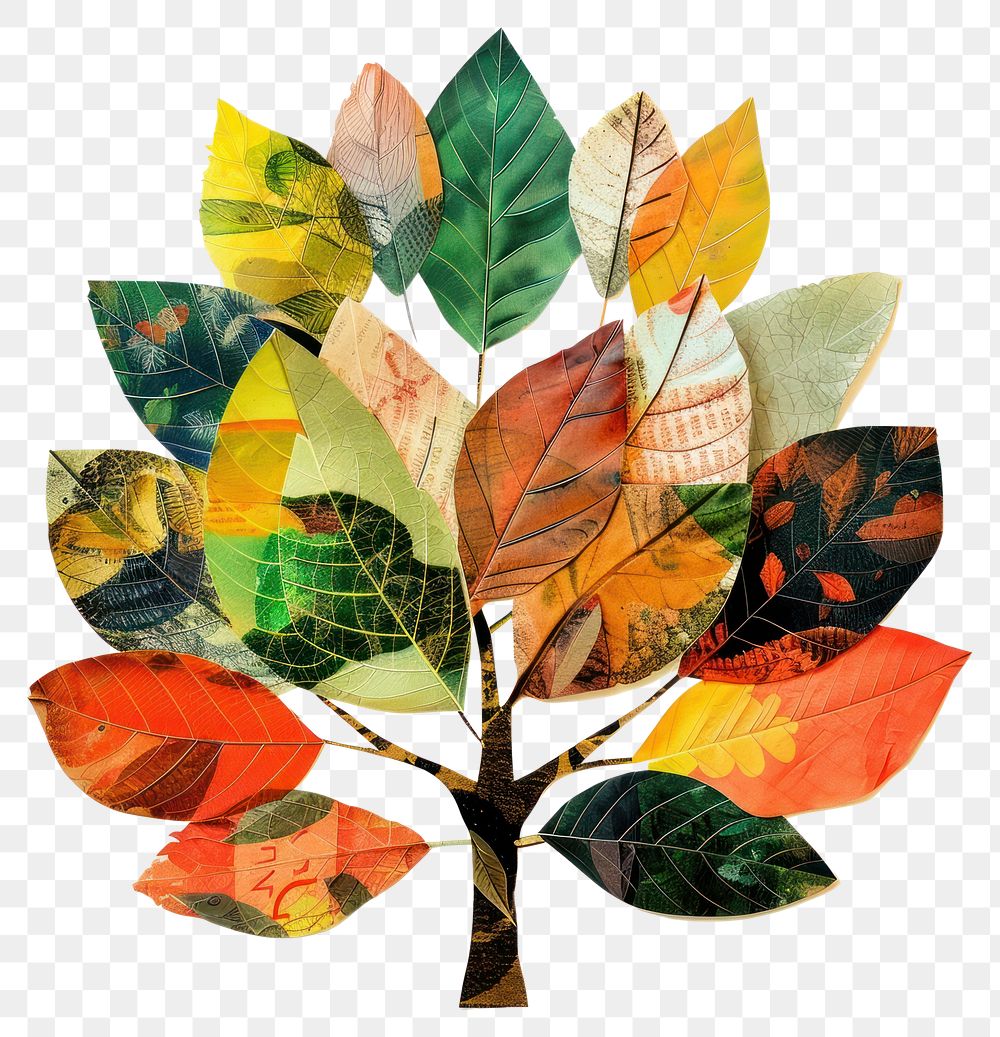 PNG Autumn tree shape collage | Free PNG - rawpixel