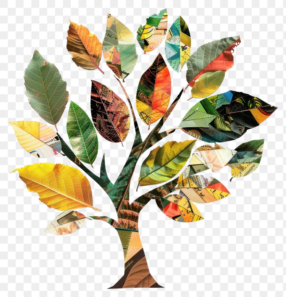 PNG Autumn tree shape collage | Free PNG - rawpixel