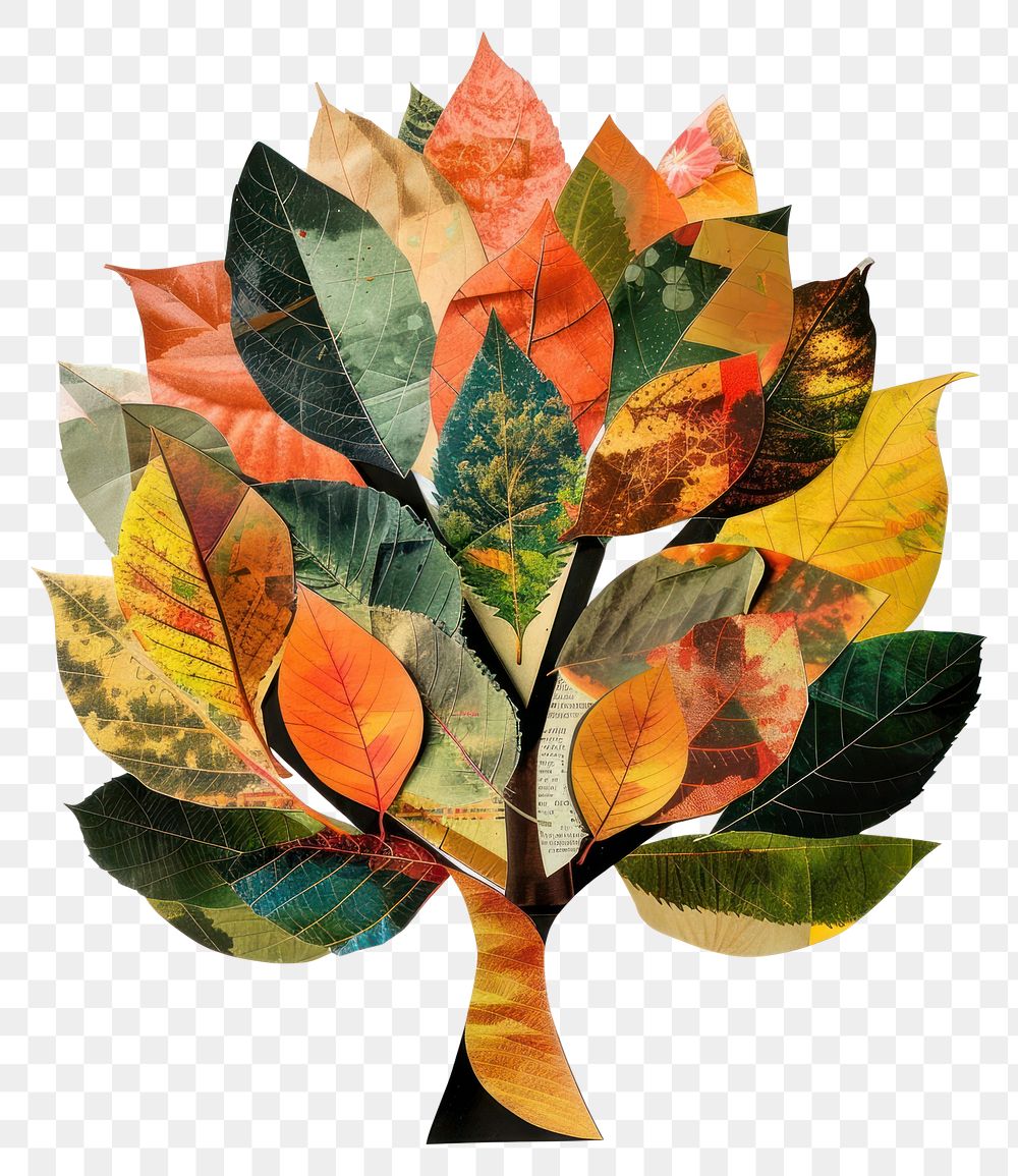 PNG Autumn tree shape collage | Free PNG - rawpixel