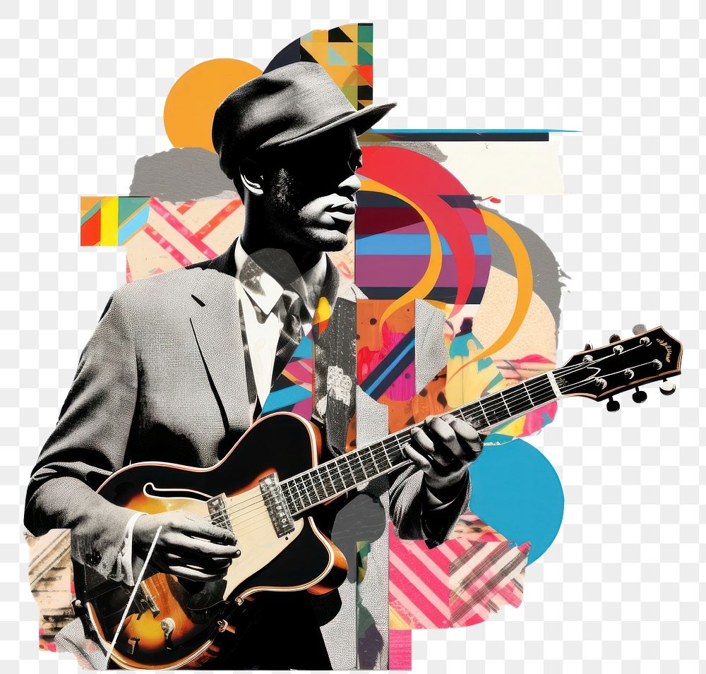 Paper collage musician art guitar | Premium PNG - rawpixel