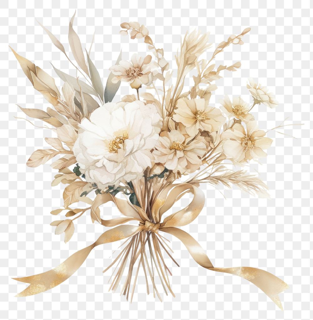 PNG Gold coquette bouquet art | Free PNG - rawpixel