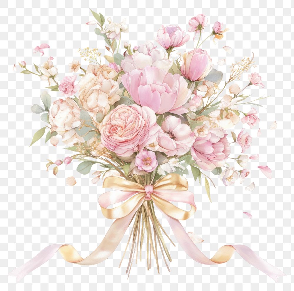 PNG Gold coquette pink bouquet | Free PNG - rawpixel