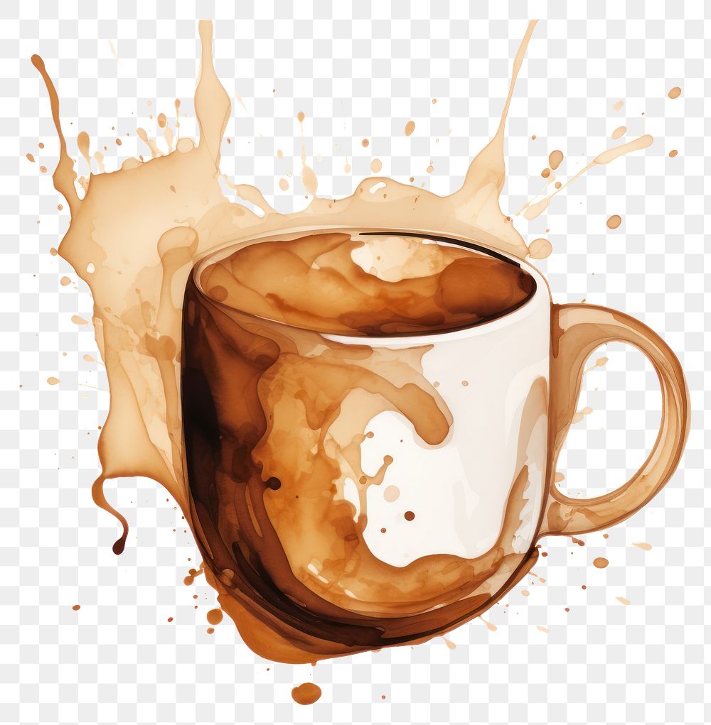 Artistic coffee splash mug | Free PNG - rawpixel