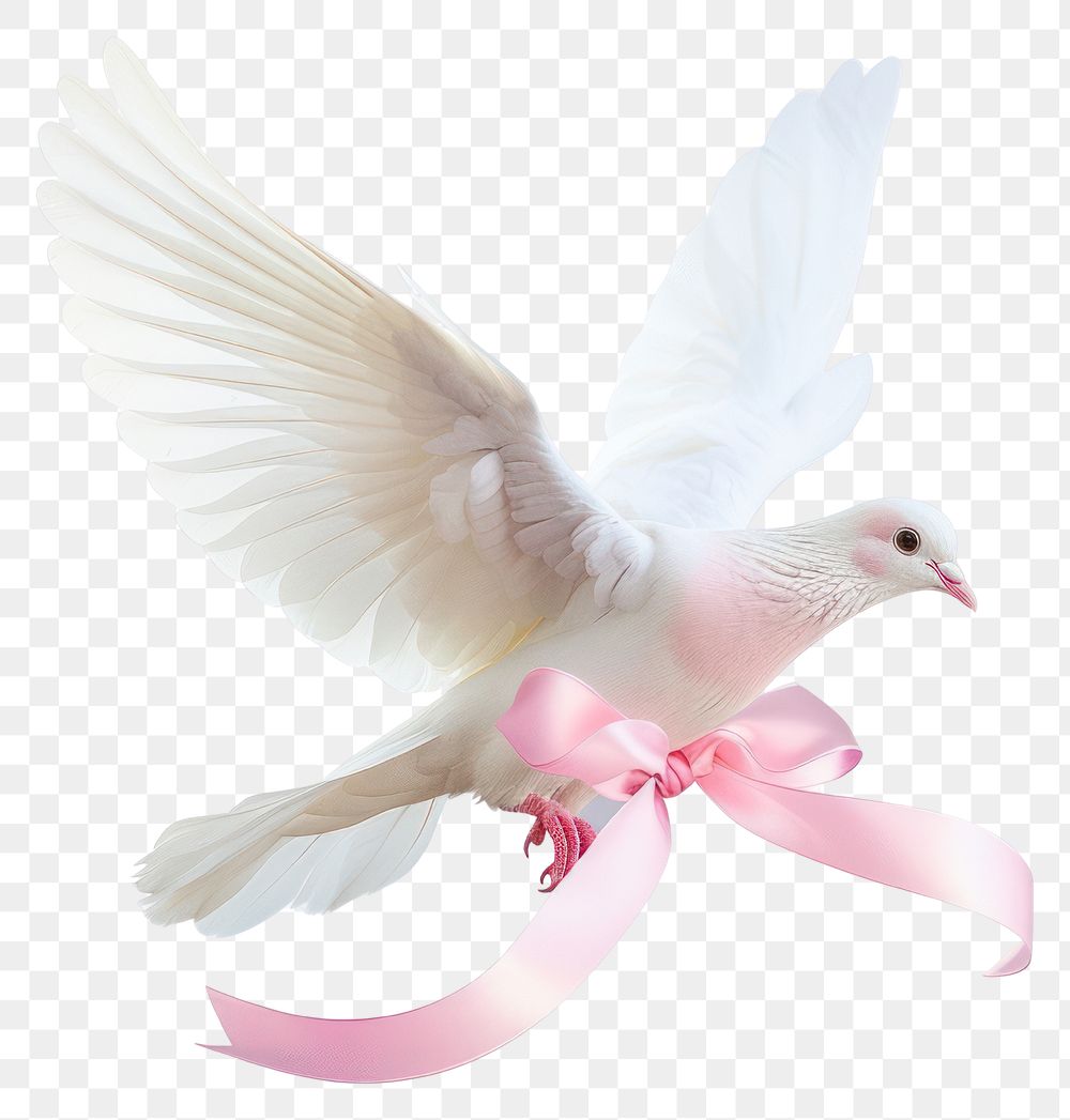 PNG Graceful dove pink ribbon | Premium PNG - rawpixel