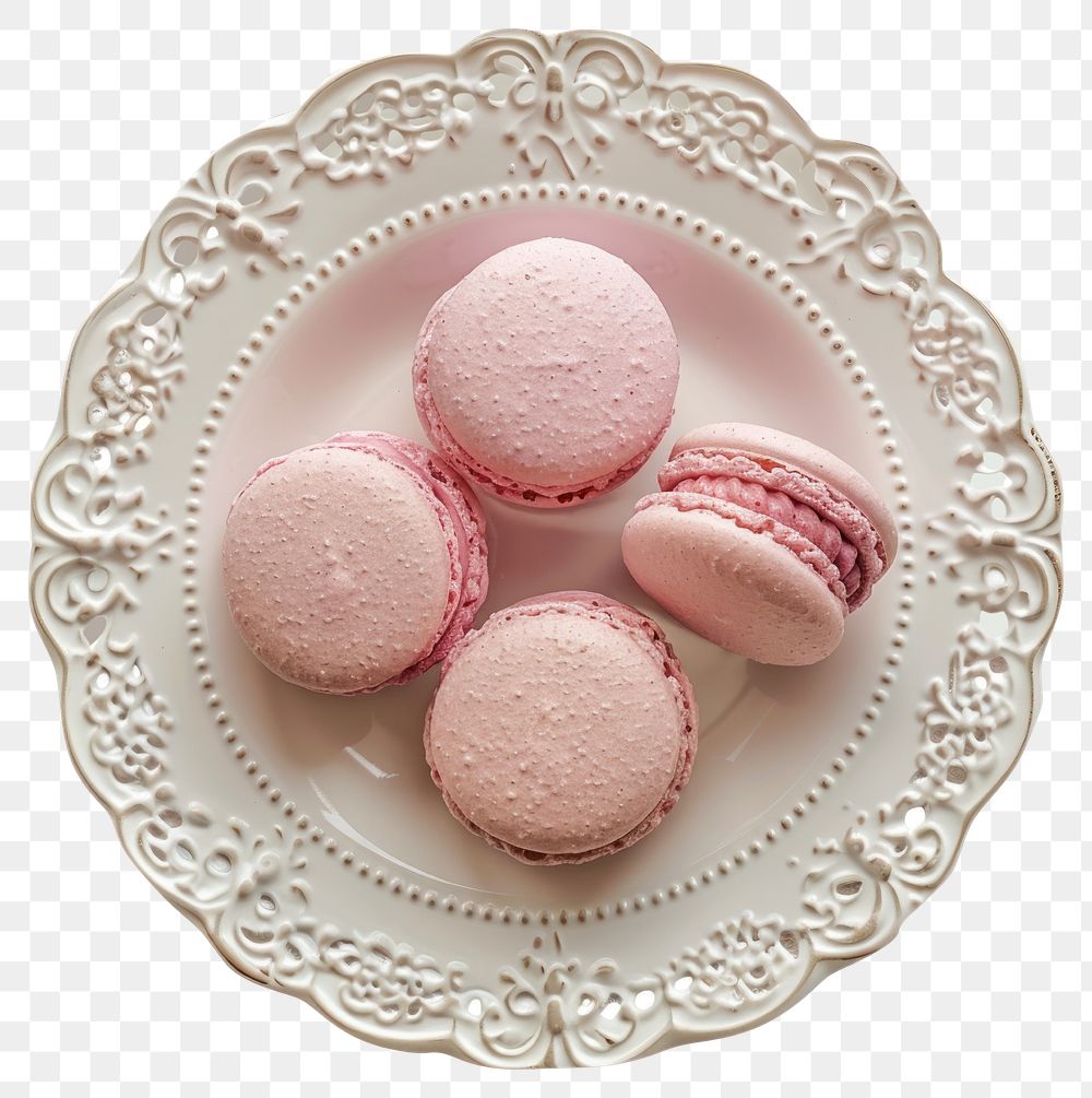 PNG Delicate pink macarons plate | Free PNG - rawpixel