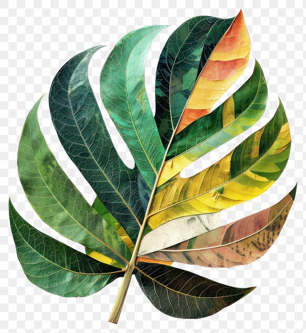 PNG Tropical leaf shape collage | Free PNG - rawpixel