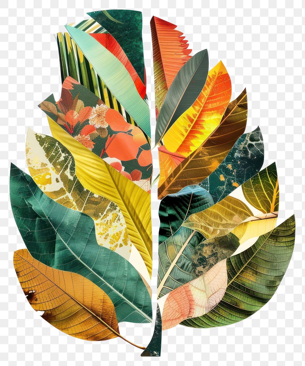 PNG Tropical leaf shape collage | Free PNG - rawpixel