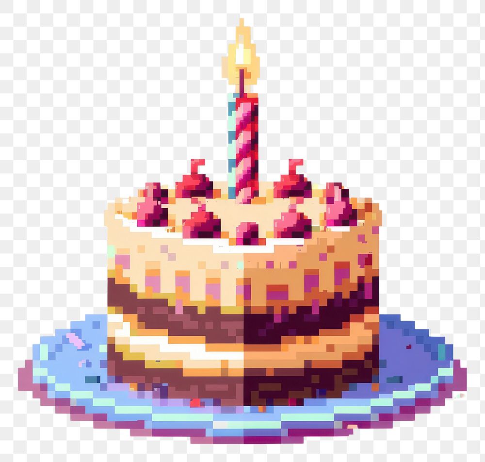 PNG Pixel art birthday cake | Free PNG - rawpixel